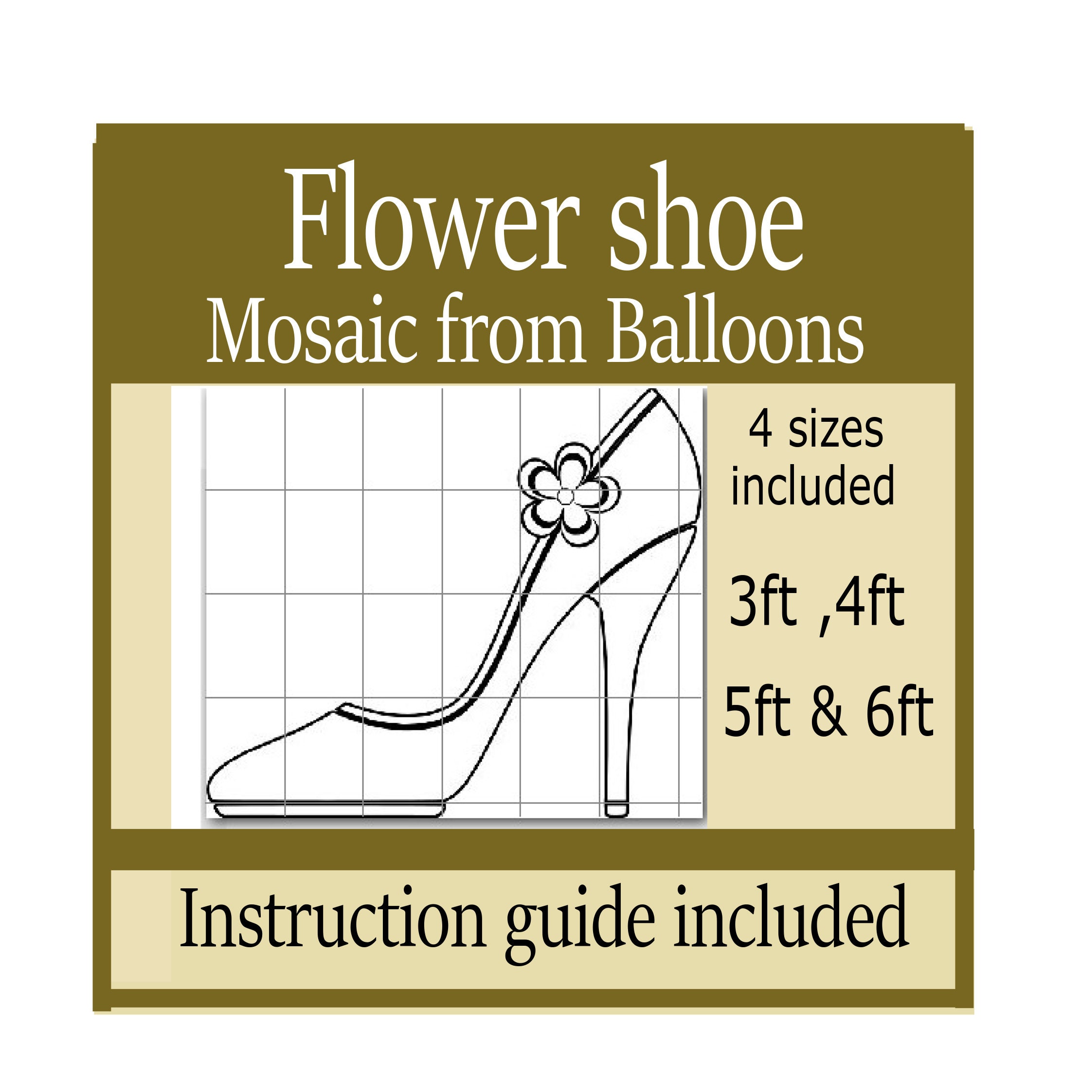 Shoe Mosaic From Balloons Template, DIY, High Heel Balloon Frame ...