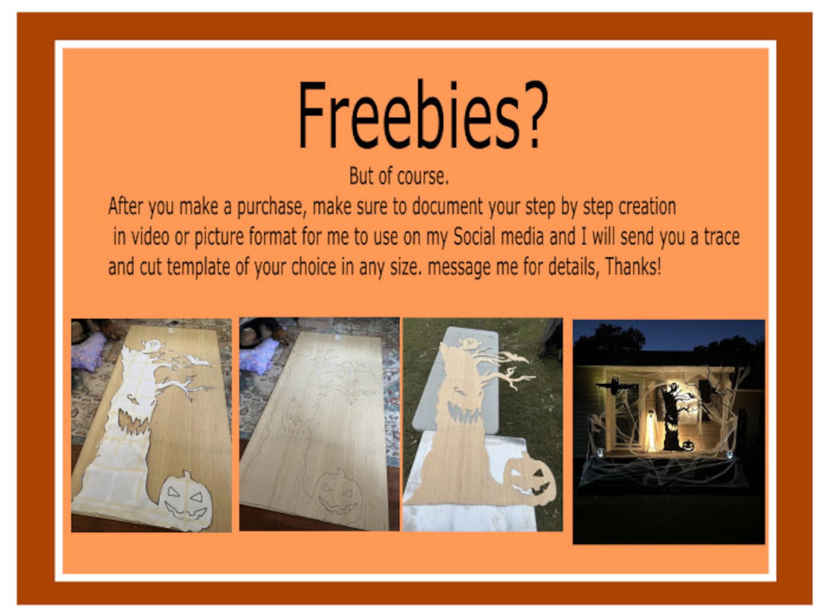 1ft - 8ft Spooky Tree PDF Template ,printable Trace and Cut Halloween ...