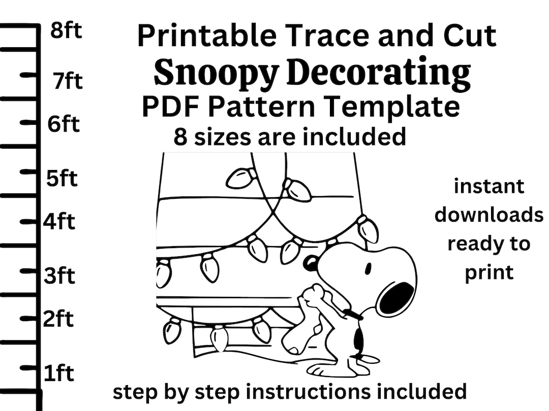 1ft 8ft Christmas Characters Bundle PDF Template ,printable Trace and ...