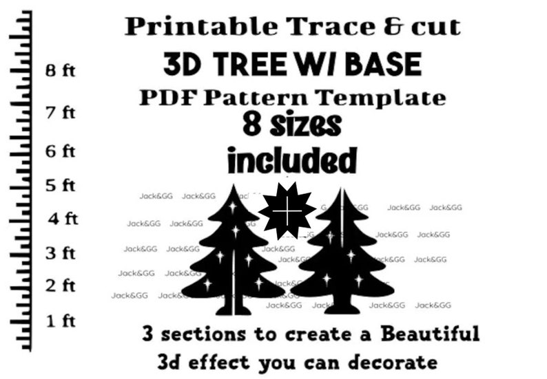 1ft 2ft 3ft 4ft, 5ft, 6ft 7ft Interlocking Standing Christmas Tree ...