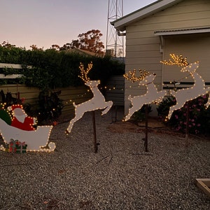 PDF Printable Trace and Cut Santa Sleigh Reindeer Scene, Christmas ...
