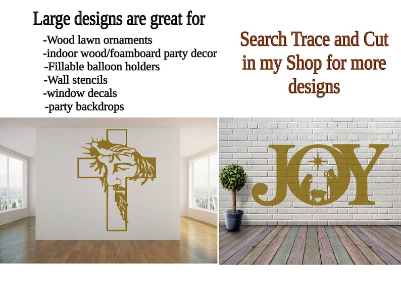 1ft - 7ft JOY Nativity Scene PDF Template ,printable Trace and Cut ...