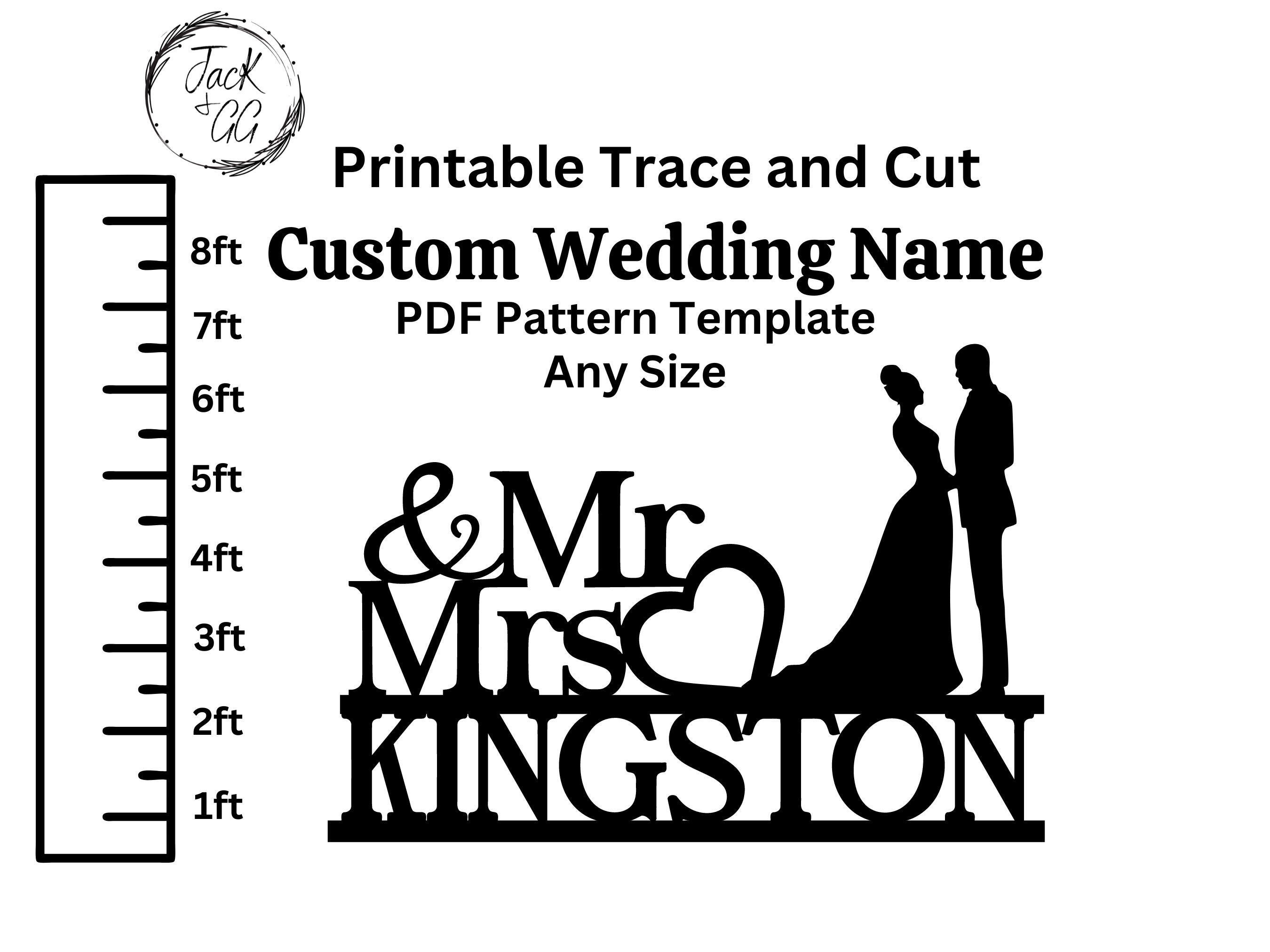 6ft 8ft Custom Wedding Name Sign Pdf Printable Pattern - Etsy
