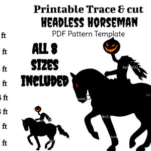 1ft - 8ft Headless Horseman PDF Template , Digital Pattern Halloween ...
