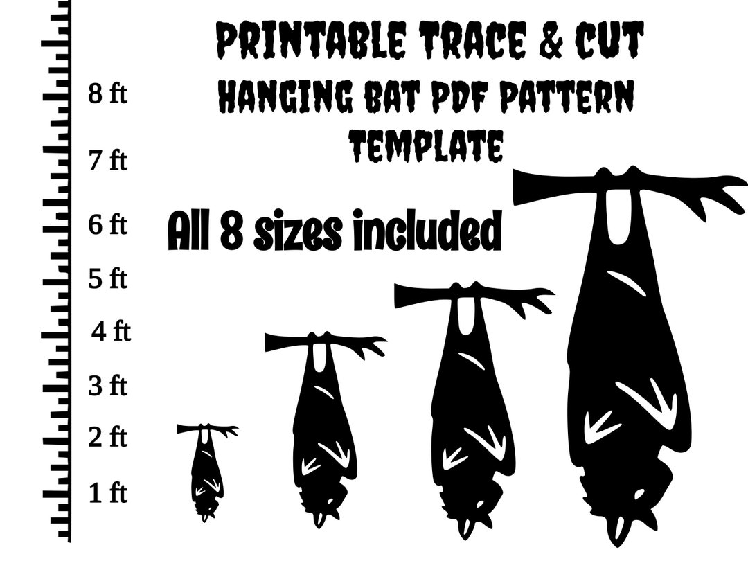 1ft 2ft 3ft 4ft 5ft 6ft 7ft 8ft Vampire Bat Digital Pdf Template ...