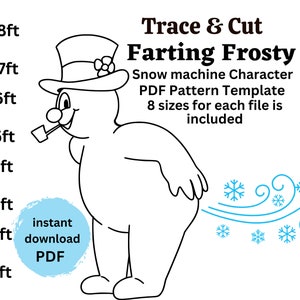 Farting Frosty Silhouette Stencil Template, Snow Machine Character 4ft ...