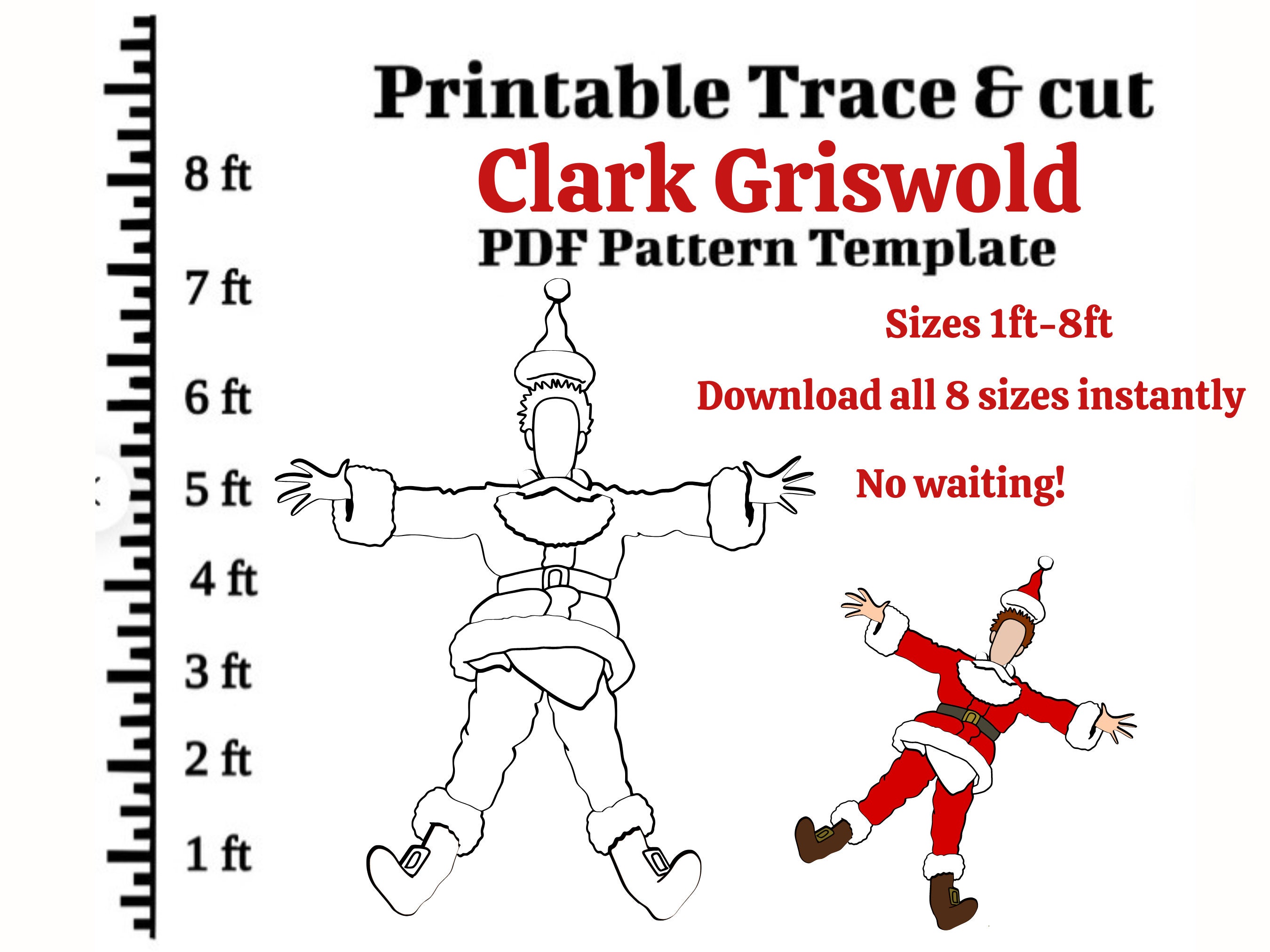 1ft 8ft Clark Griswold Christmas Vacation PDF Template - Etsy