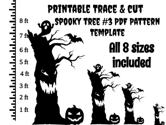 Spooky Halloween Tree Template