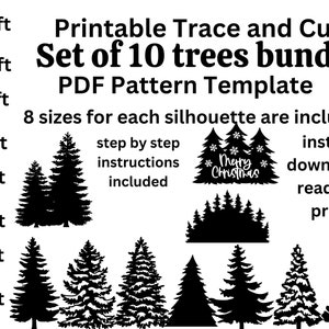Life Size Tree Template Bundle , Yard Art Size 1ft 8ft Pine Tree ...