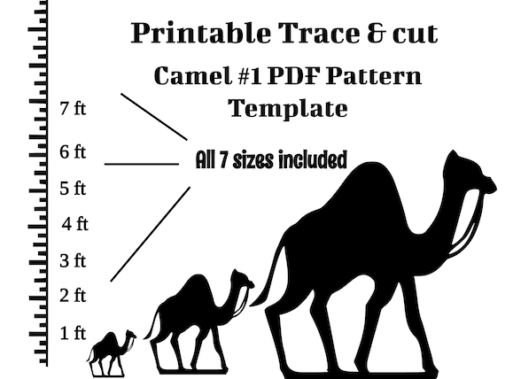 1ft 7ft Camel PDF Template nativity Animals Printable Trace - Etsy