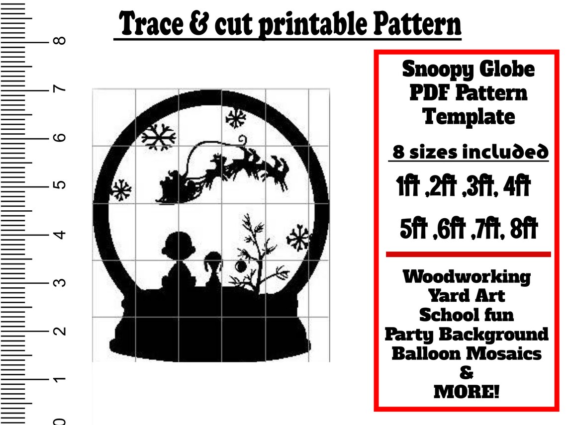 1ft 8ft Santa Snow Globe PDF Template printable Trace and - Etsy