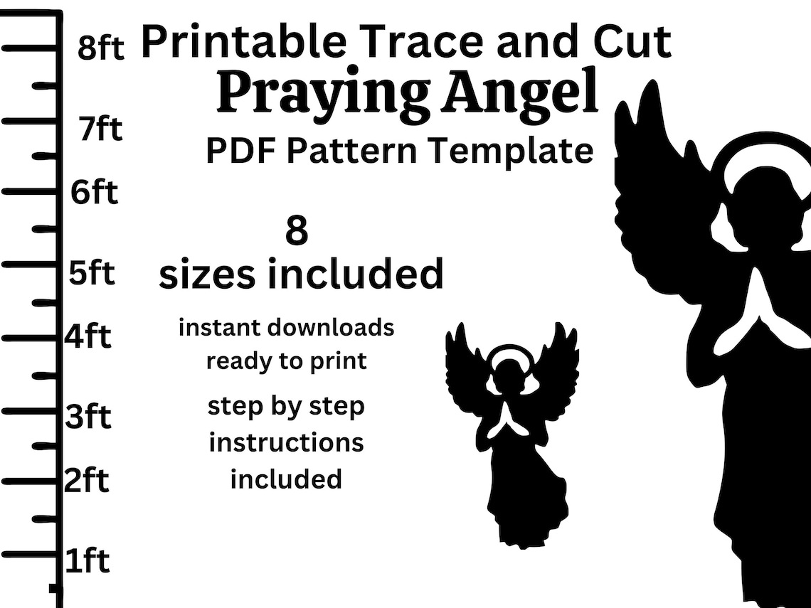 1ft 8ft Nativity Angel Praying Bundle PDF Template printable - Etsy