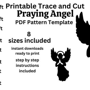 1ft- 8ft Nativity Angel Praying Bundle PDF Template ,printable Trace ...