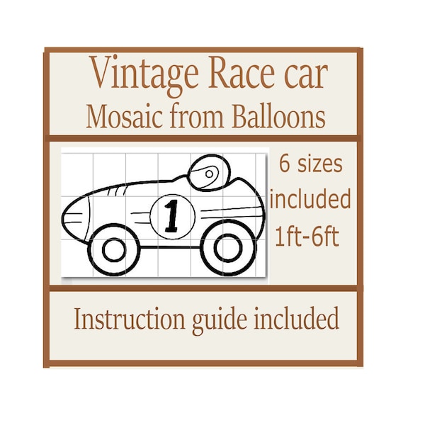 Race Car Mosaic Template - Etsy