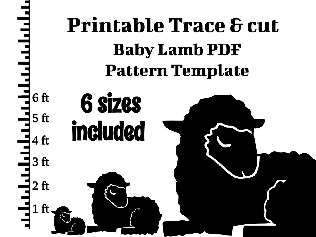 1ft - 6ft Baby Lamb PDF Template ,printable Trace and Cut, Christmas ...