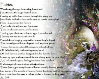 Original Fairy Poem Making Magic 8x10 Instant Download - Etsy
