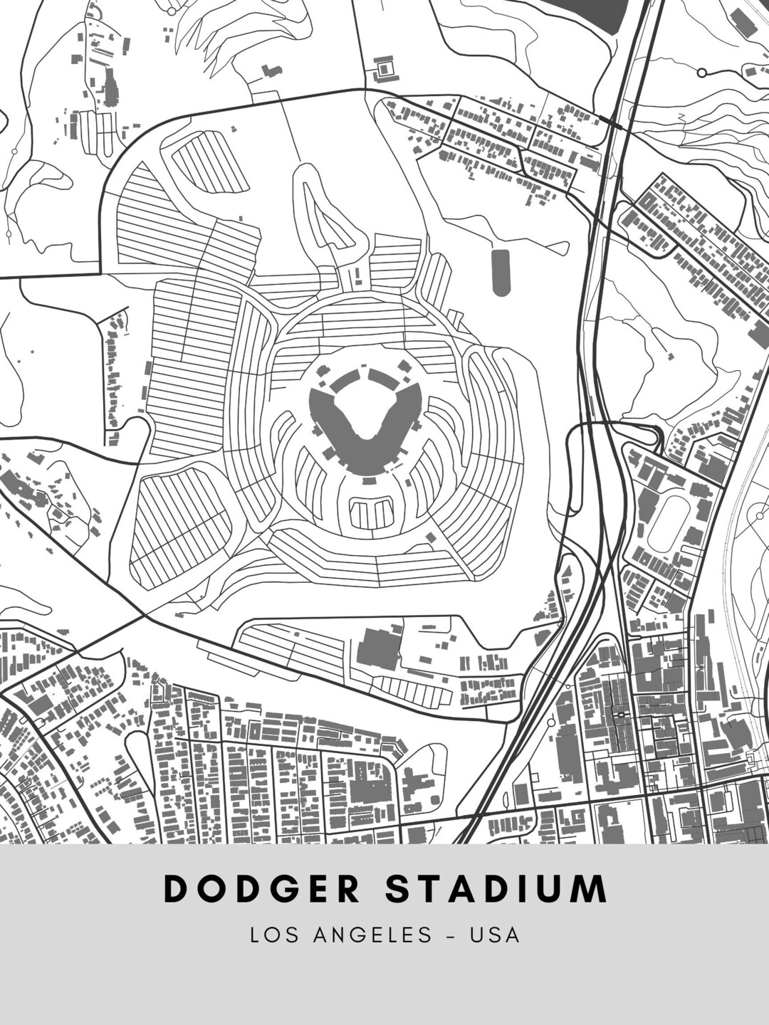 DODGER STADIUM - City Map, Custom Map, Custom Map Poster, Any Town ...