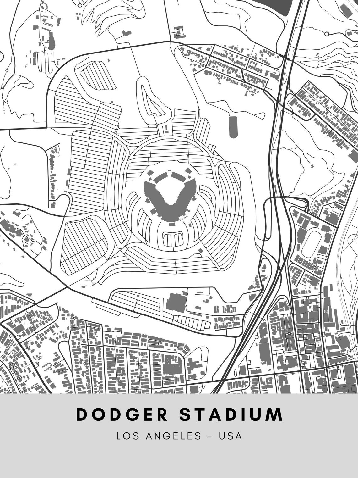 DODGER STADIUM - City Map, Custom Map, Custom Map Poster, Any Town ...