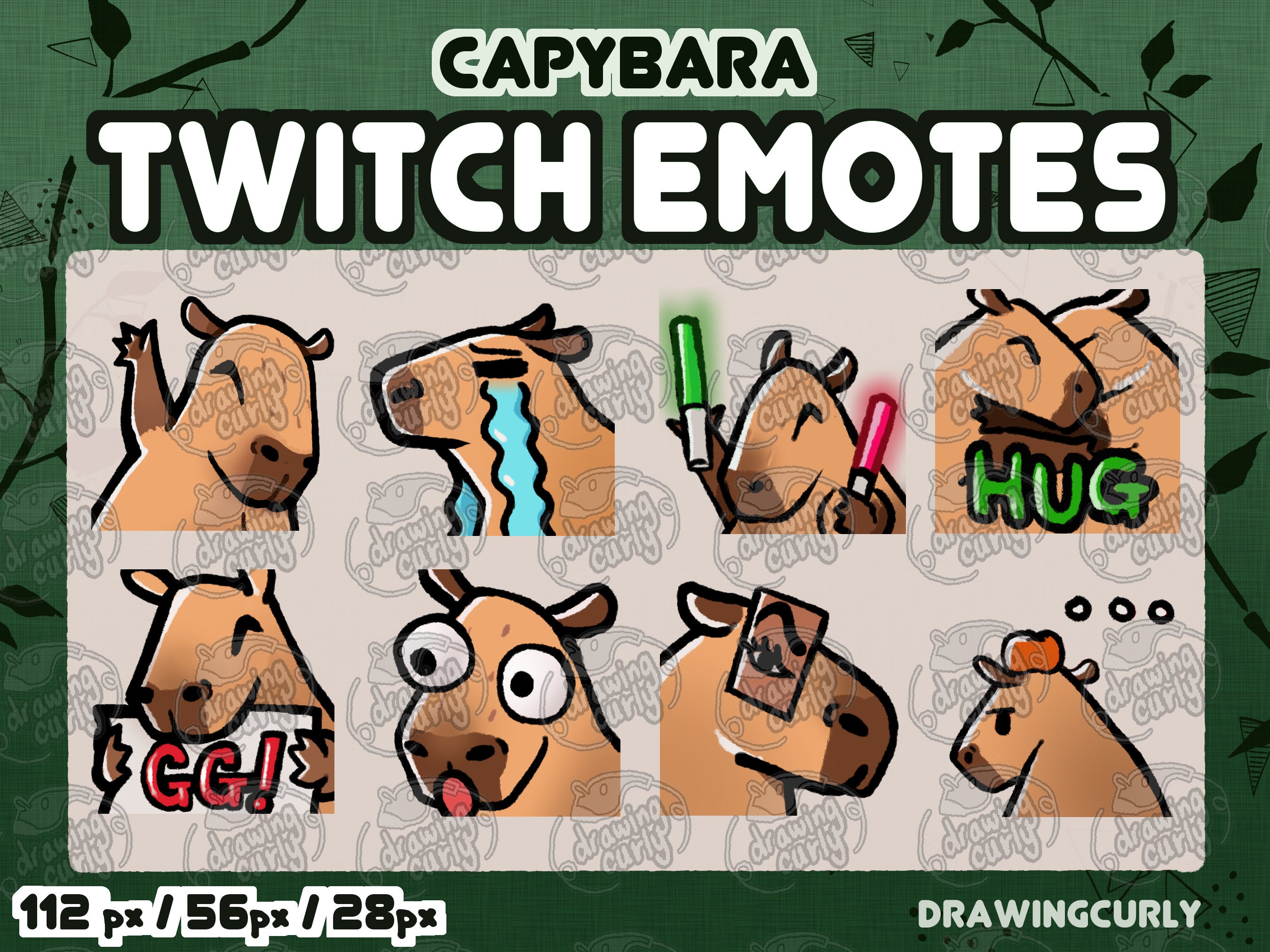 CAPYBARA Twitch Emotes BIG PACK | Emoji for Streaming, Discord, Youtube ...