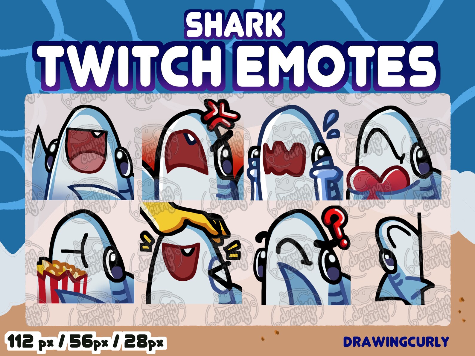 SHARK Twitch Emotes BIG PACK | Emoji for Streaming, Discord, Youtube ...