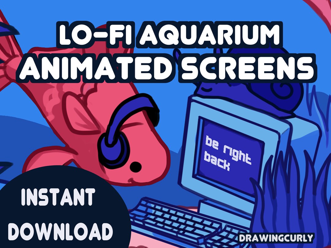 4x ANIMATED Lo-fi Aquarium Overlay Screens for Twitch | Ocean Fish ...