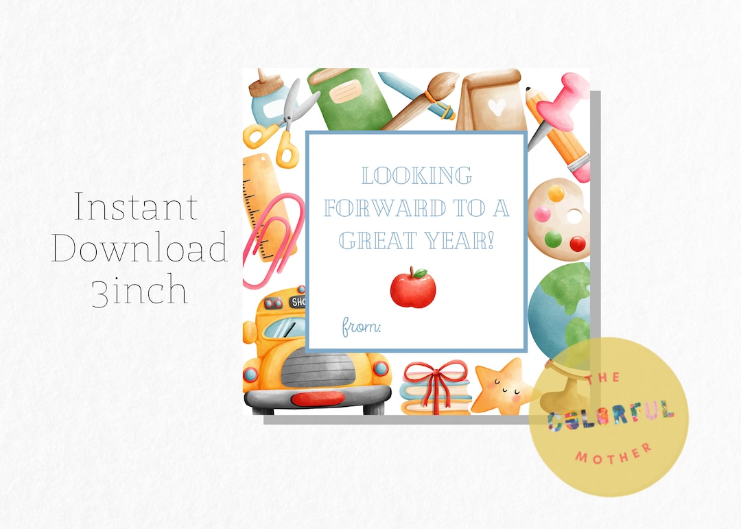 Printable Back to School Gift Tag/ Meet the Teacher Gift/ Teacher Gift ...