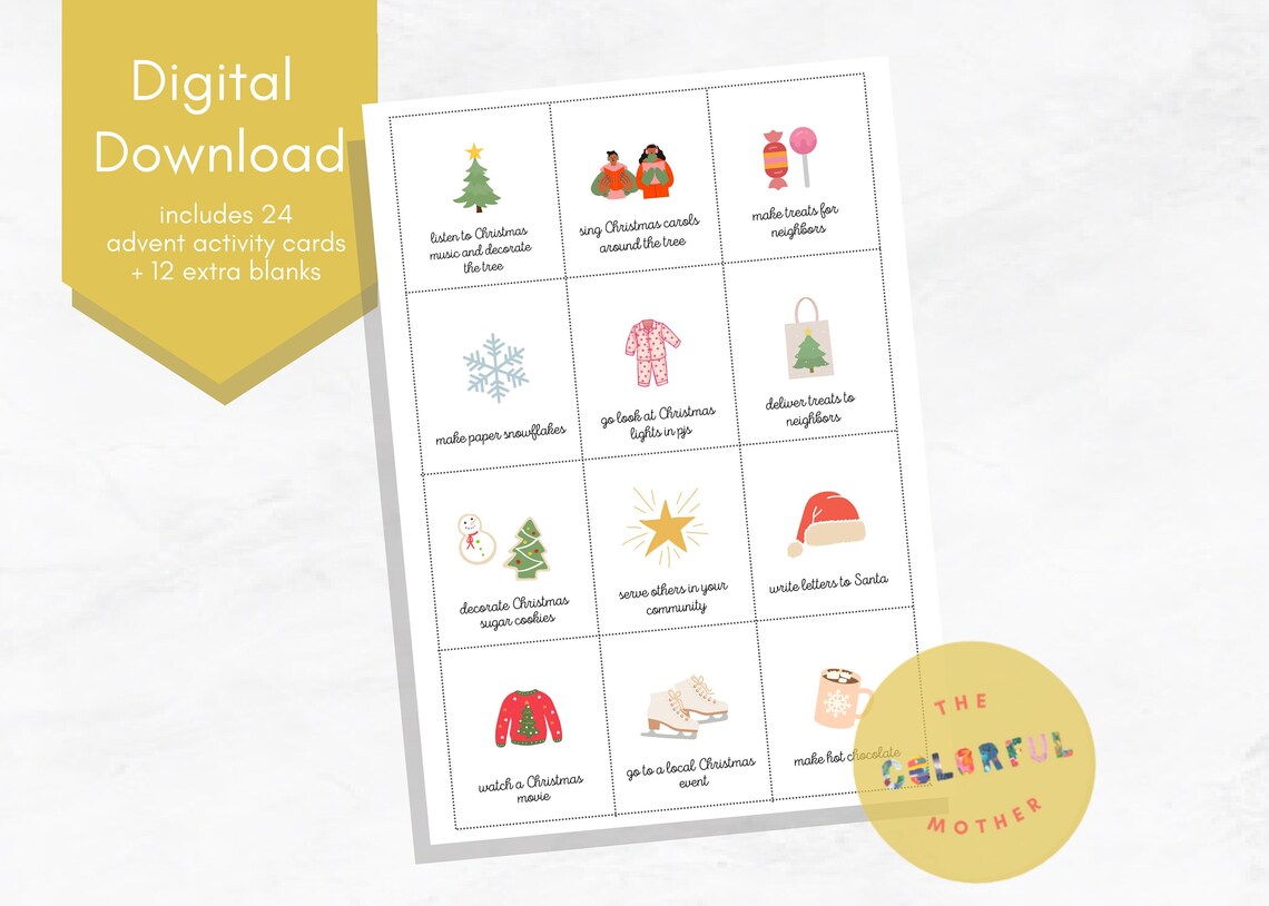 Printable Family Advent Activity Cards (digital Download) - Etsy