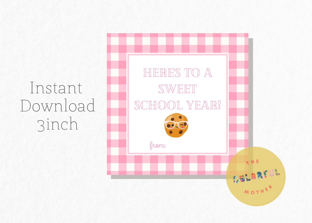 Back to School Gift Tag, Teacher Cookie Treat Tag (digital Download) - Etsy