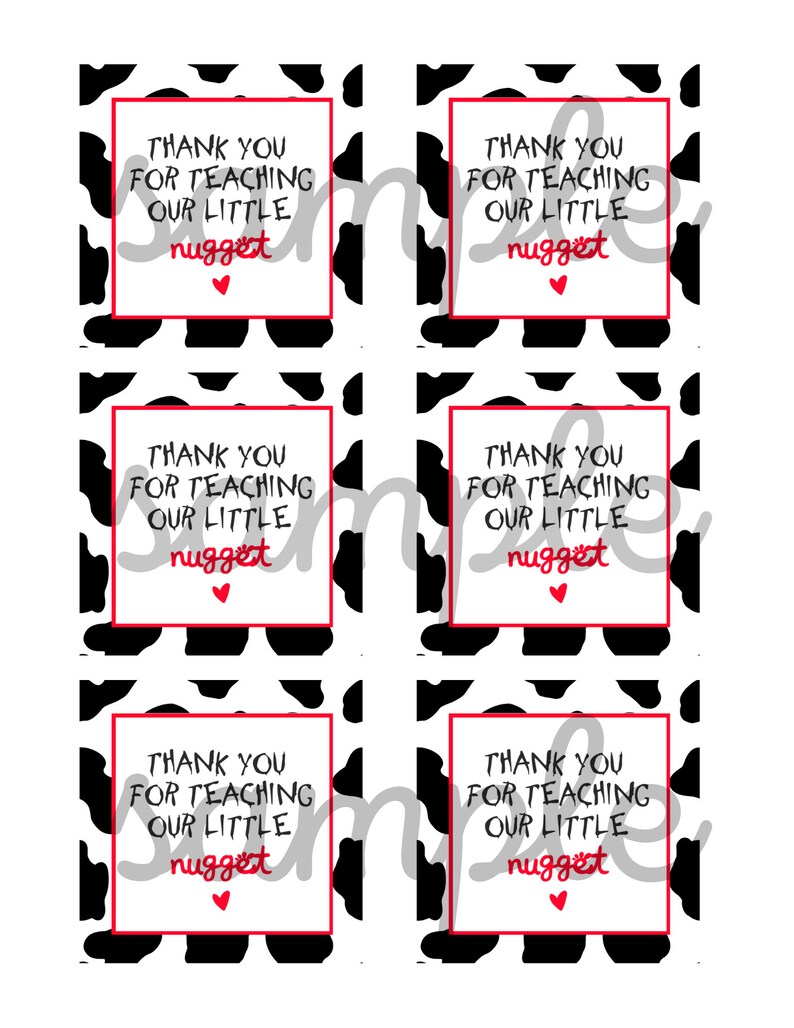 Chik-fil-a Teacher Gift Tag, Appreciation Printable (digital Download ...