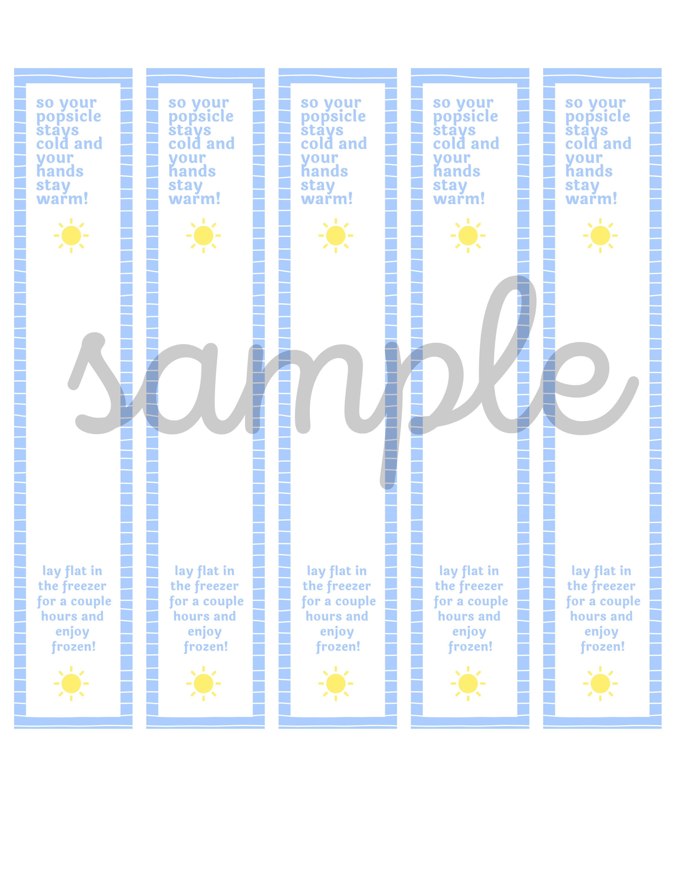 Ice Pop Printable/ Ice Pop Holder Insert/ Popsicle Gift Tag/ Popsicle ...