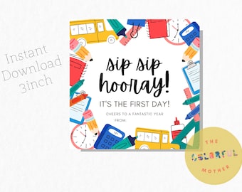 Teacher Appreciation Gift/end of School Gift Tag/sip Sip Hooray Tag ...