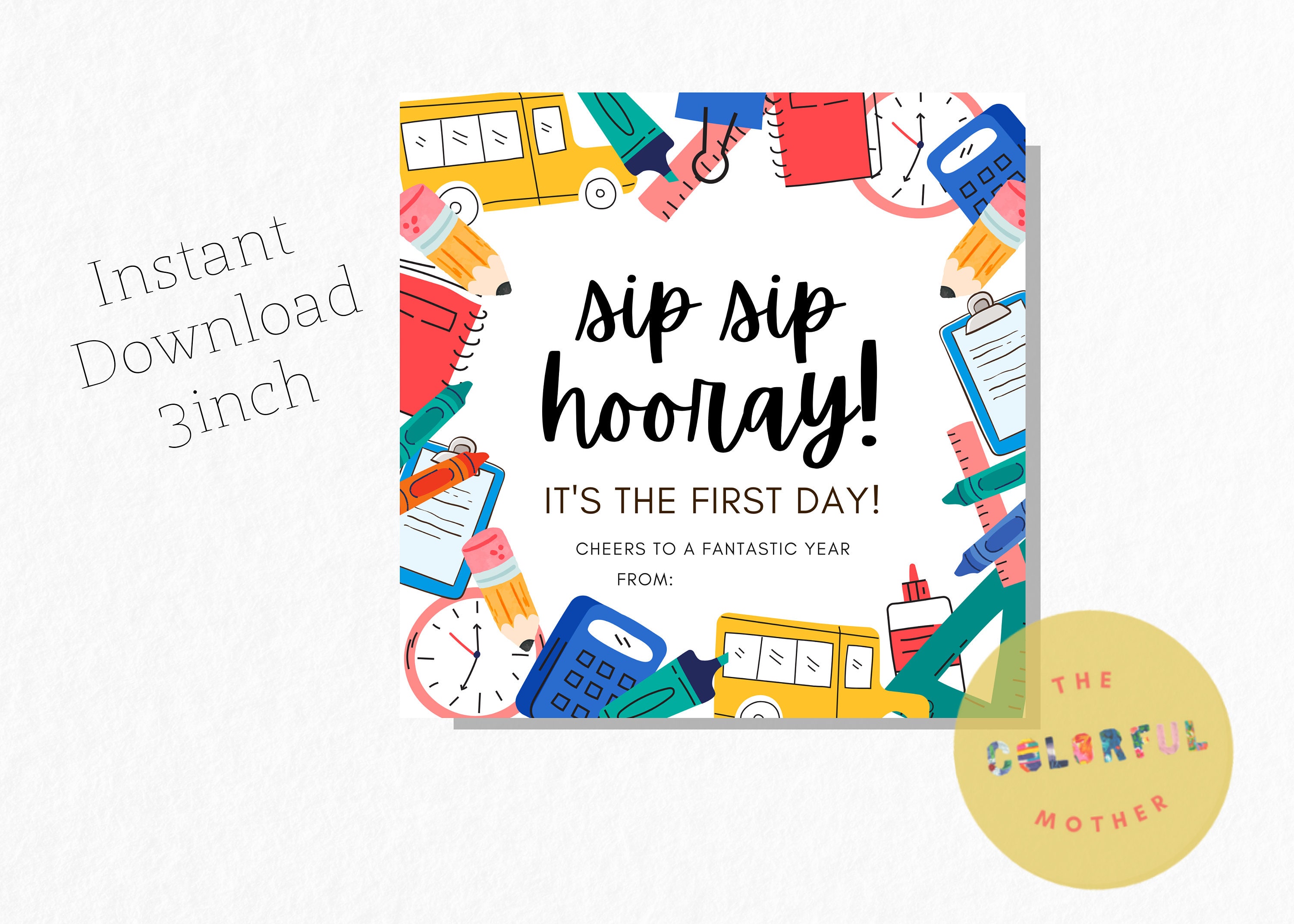 Teacher Appreciation Gift/back to School Gift Tag/sip Sip Hooray Tag ...