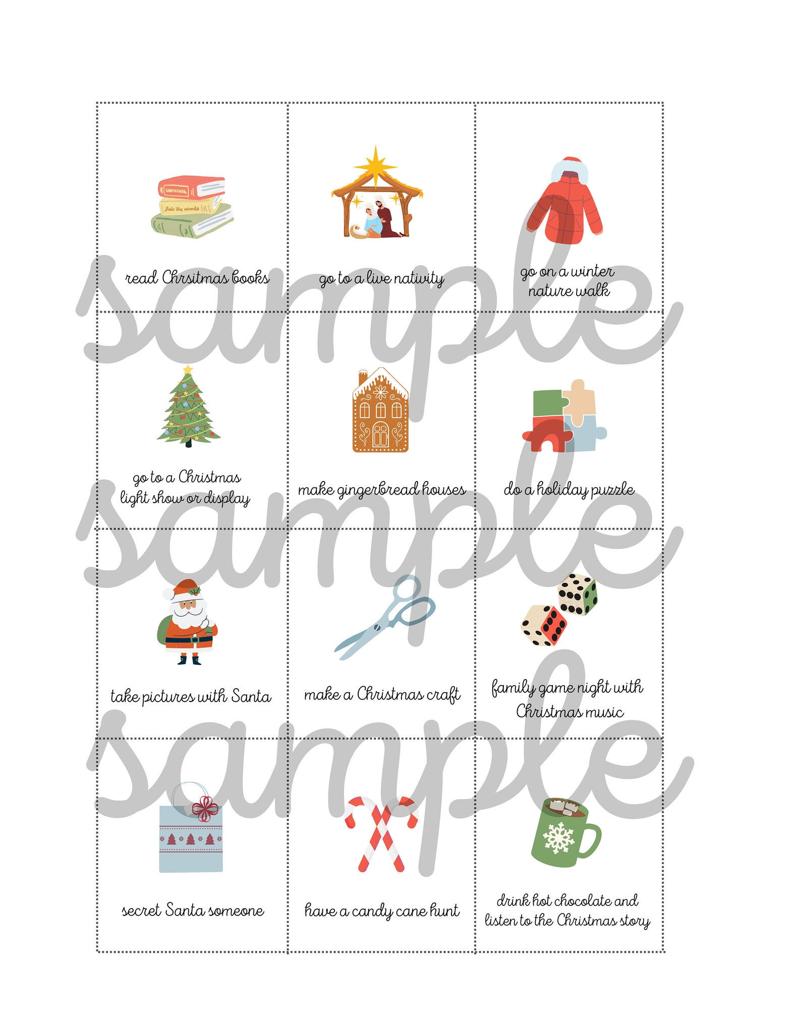Printable Advent Cards/ Advent Cards for Kids/ Family Advent - Etsy