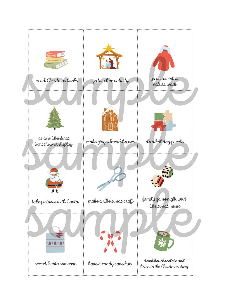 Printable Advent Cards/ Advent Cards for Kids/ Family Advent - Etsy