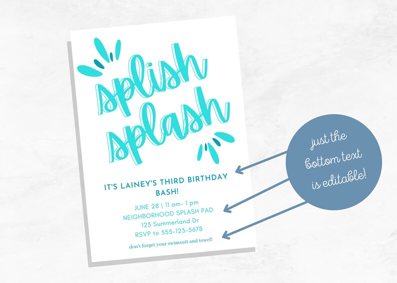 Splash Pad Birthday Party Invitation/ Splash Pad Invitation/ Summer ...