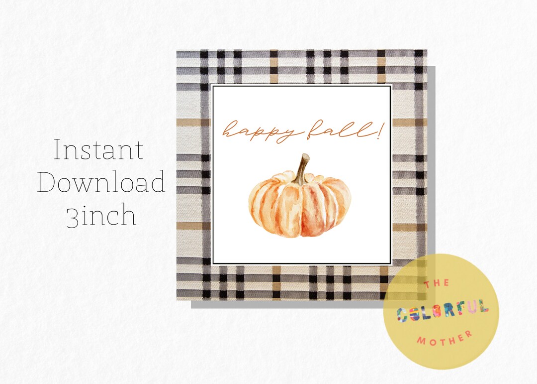 Printable Pumpkin Gift Tag: Happy Fall Favor Tags (digital Download) - Etsy