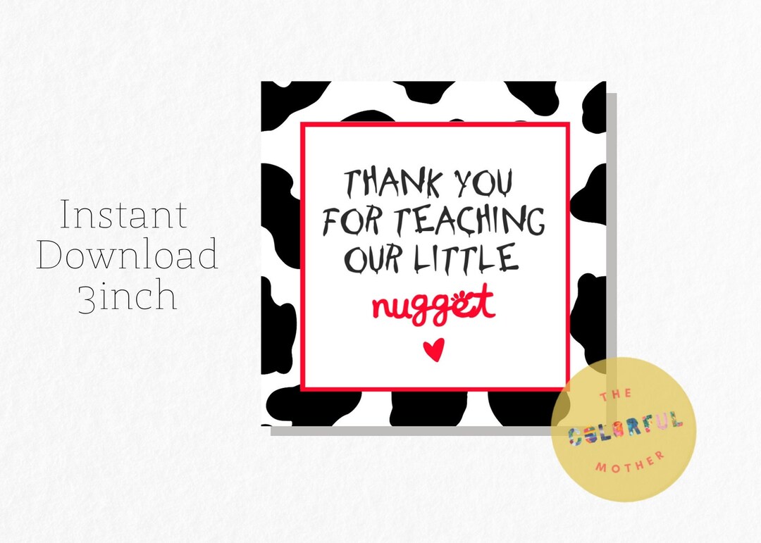 Chik-fil-a Teacher Gift Tag, Appreciation Printable (digital Download ...