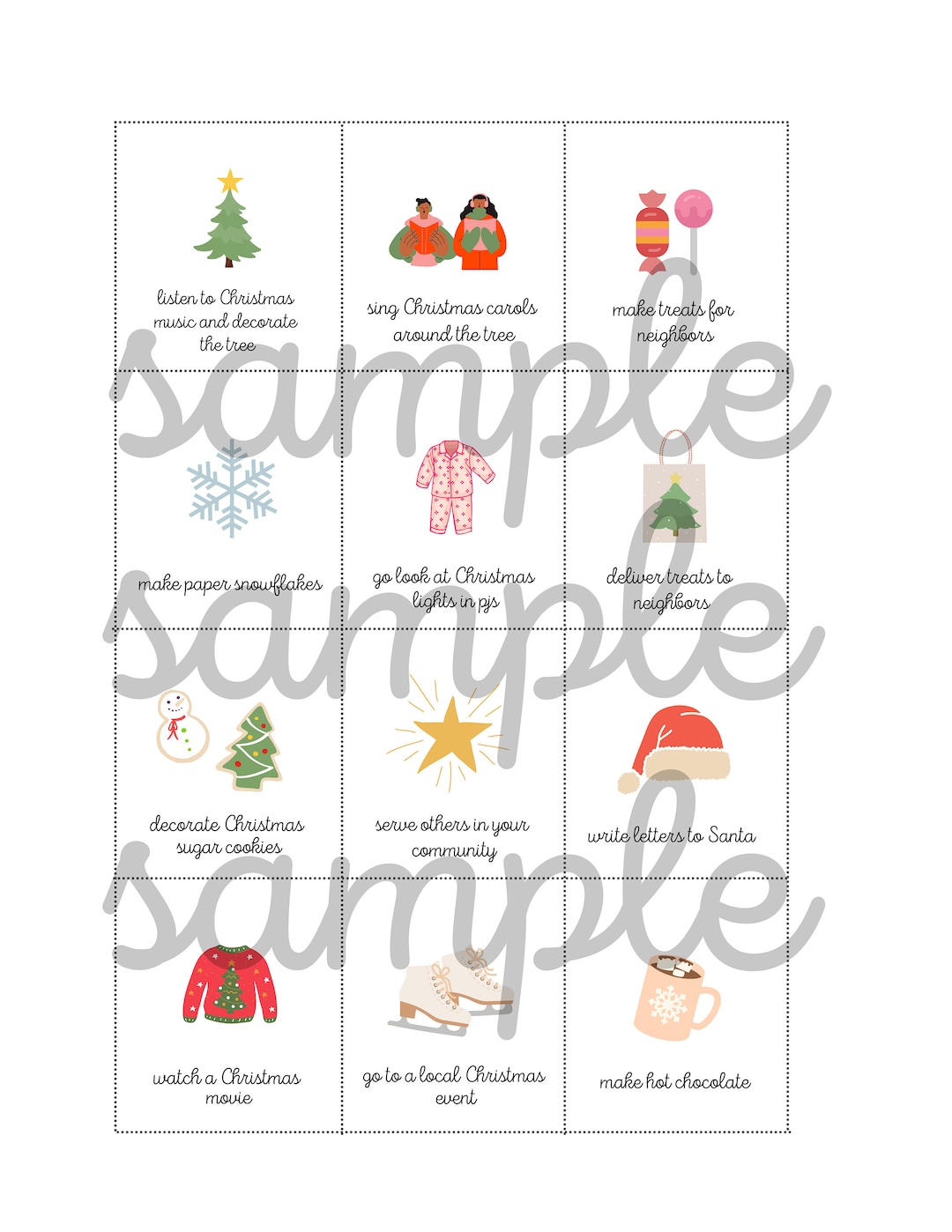 Printable Advent Cards/ Advent Cards for Kids/ Family Advent - Etsy