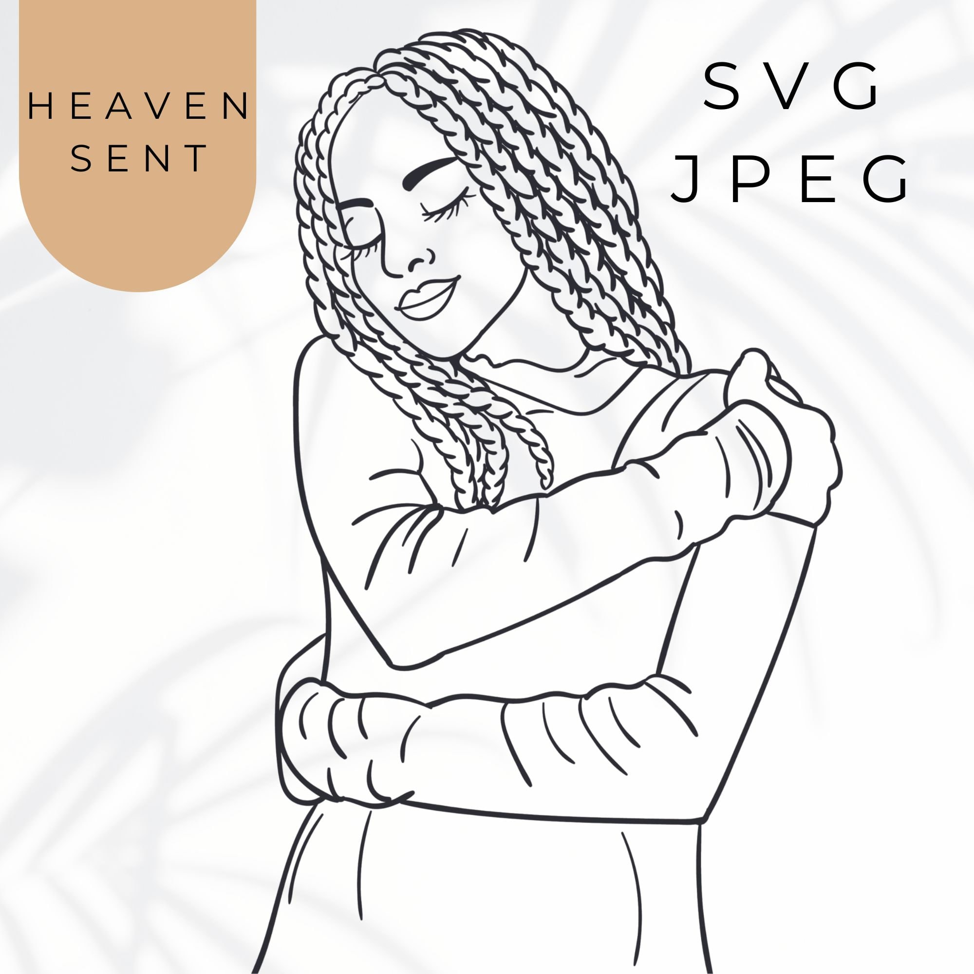 SVG DIY Paint Party Outline, Paint and Sip Canvas: Woman Self-love ...