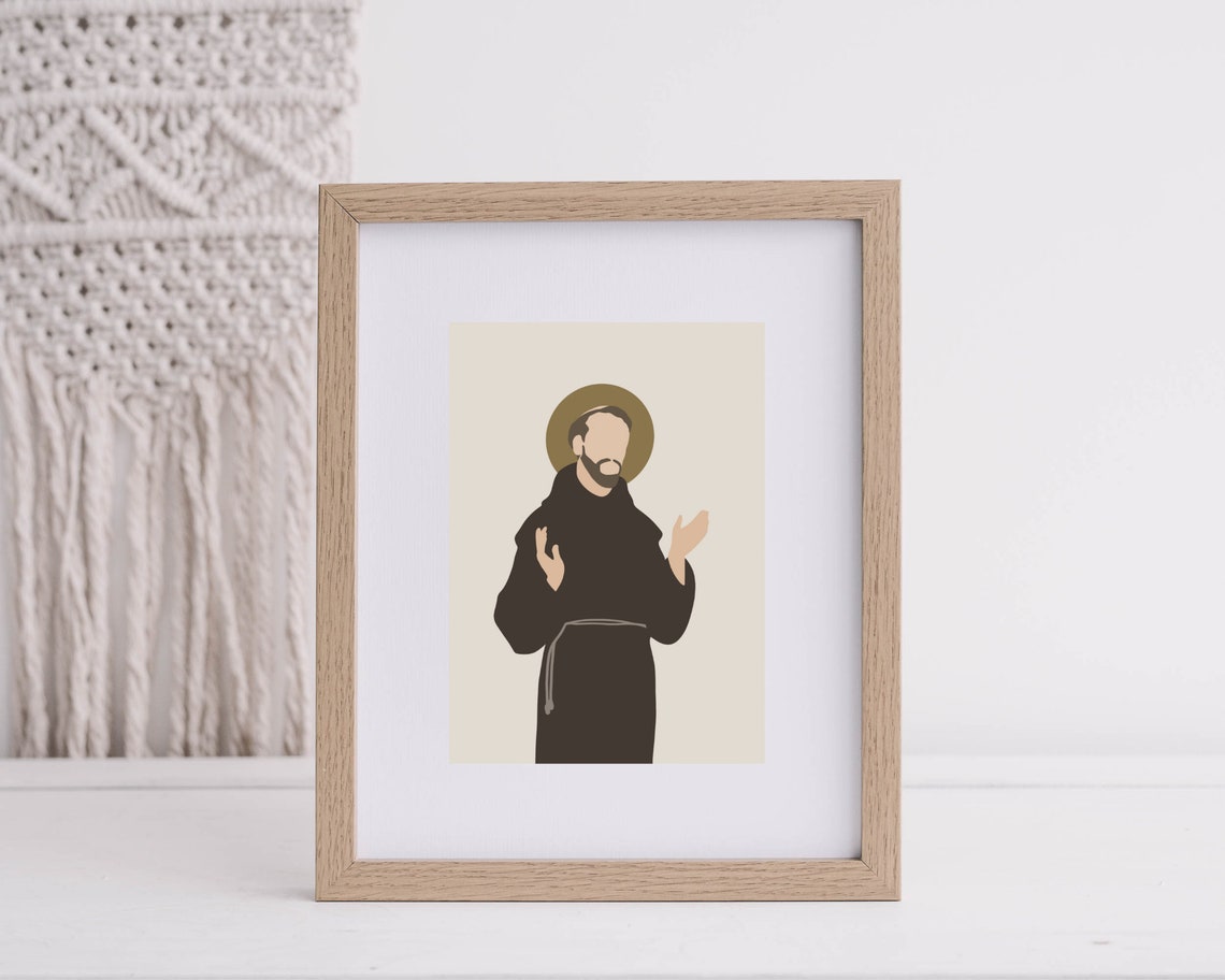 St. Francis of Assisi Print | Saint Prints | Minimal Art | St. Francis ...