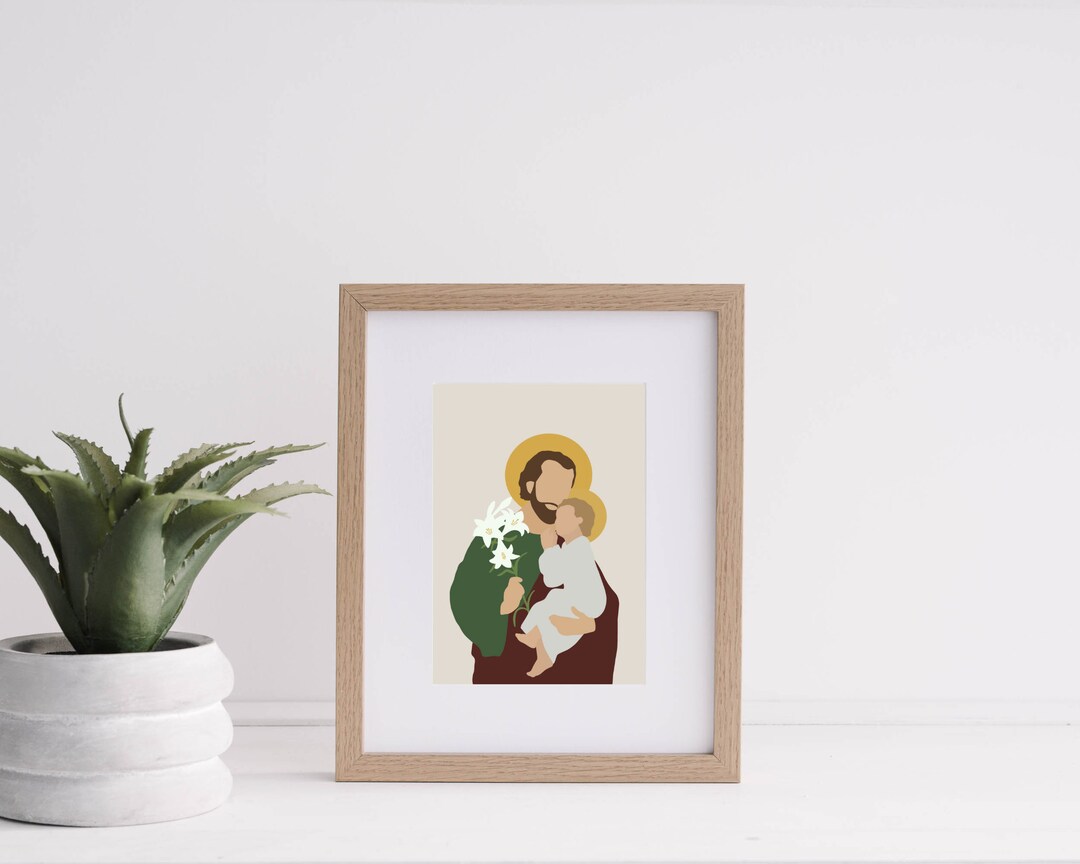 St. Joseph Print | Saint Prints | Minimal Art | St. Joseph | Digital ...