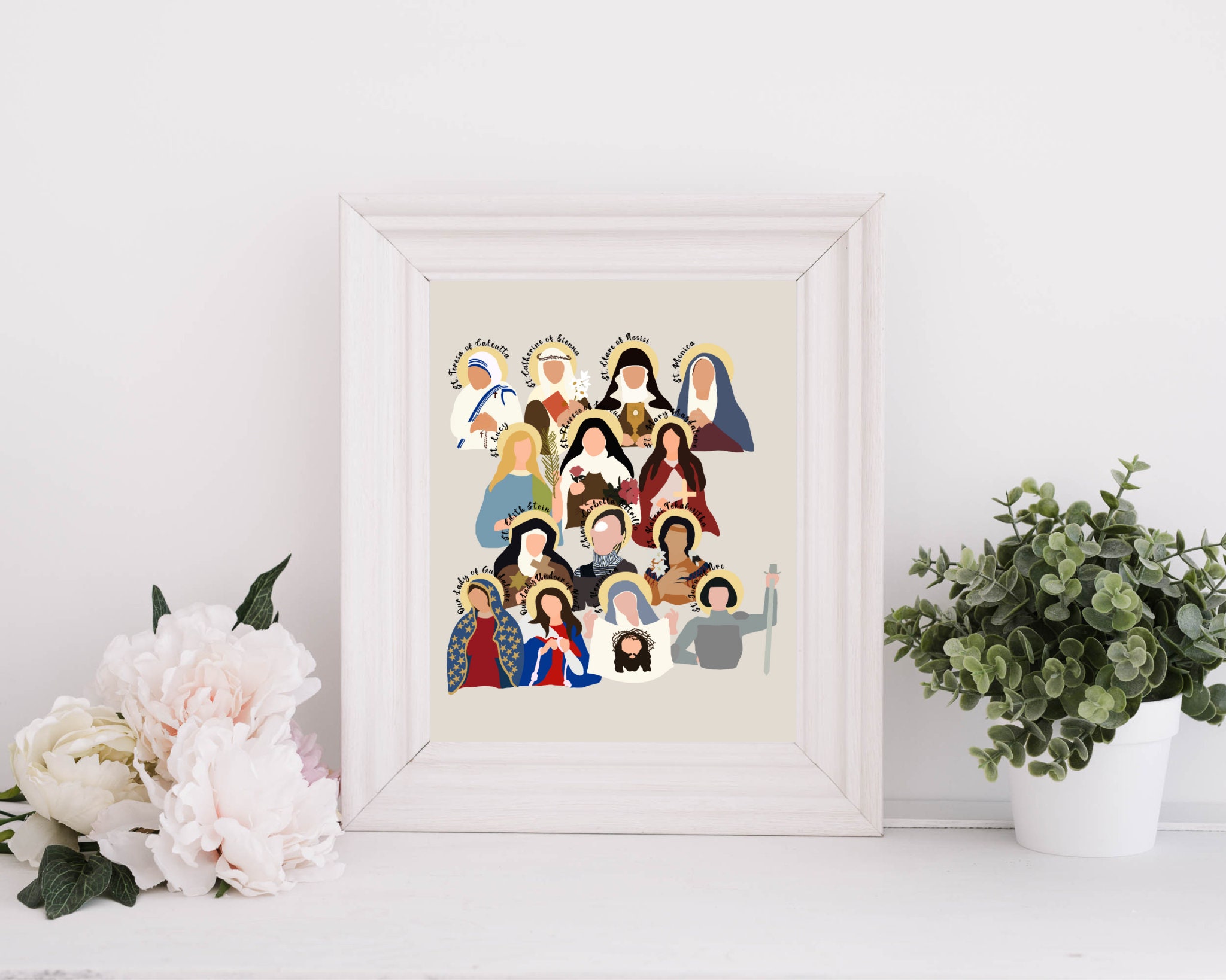 Women Saint Print | Holy Women | Portrait | Catholic | Saint Prints ...