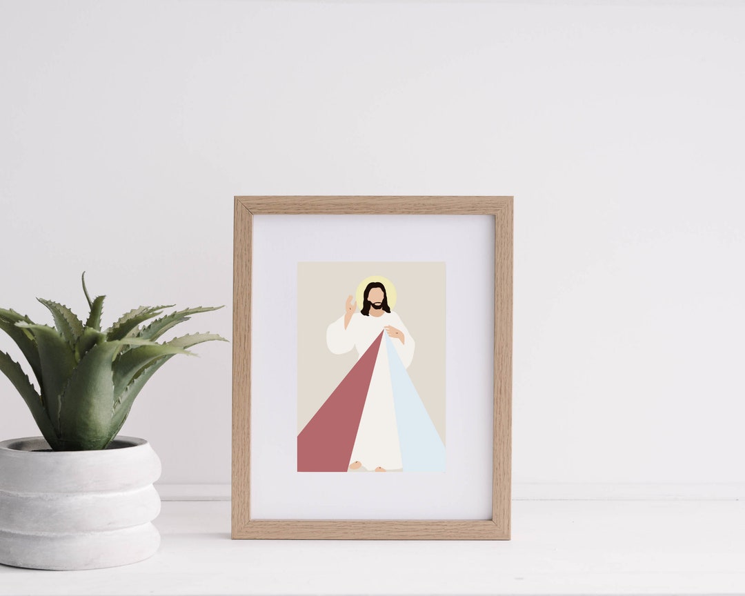Divine Mercy Print | Saint Prints | Minimal Art | Divine Mercy ...