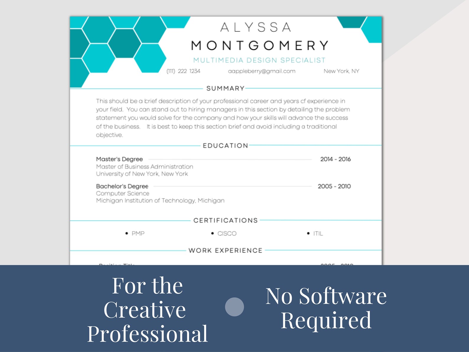 Creative Resume Template, ATS Friendly, Includes Cover Letter ...