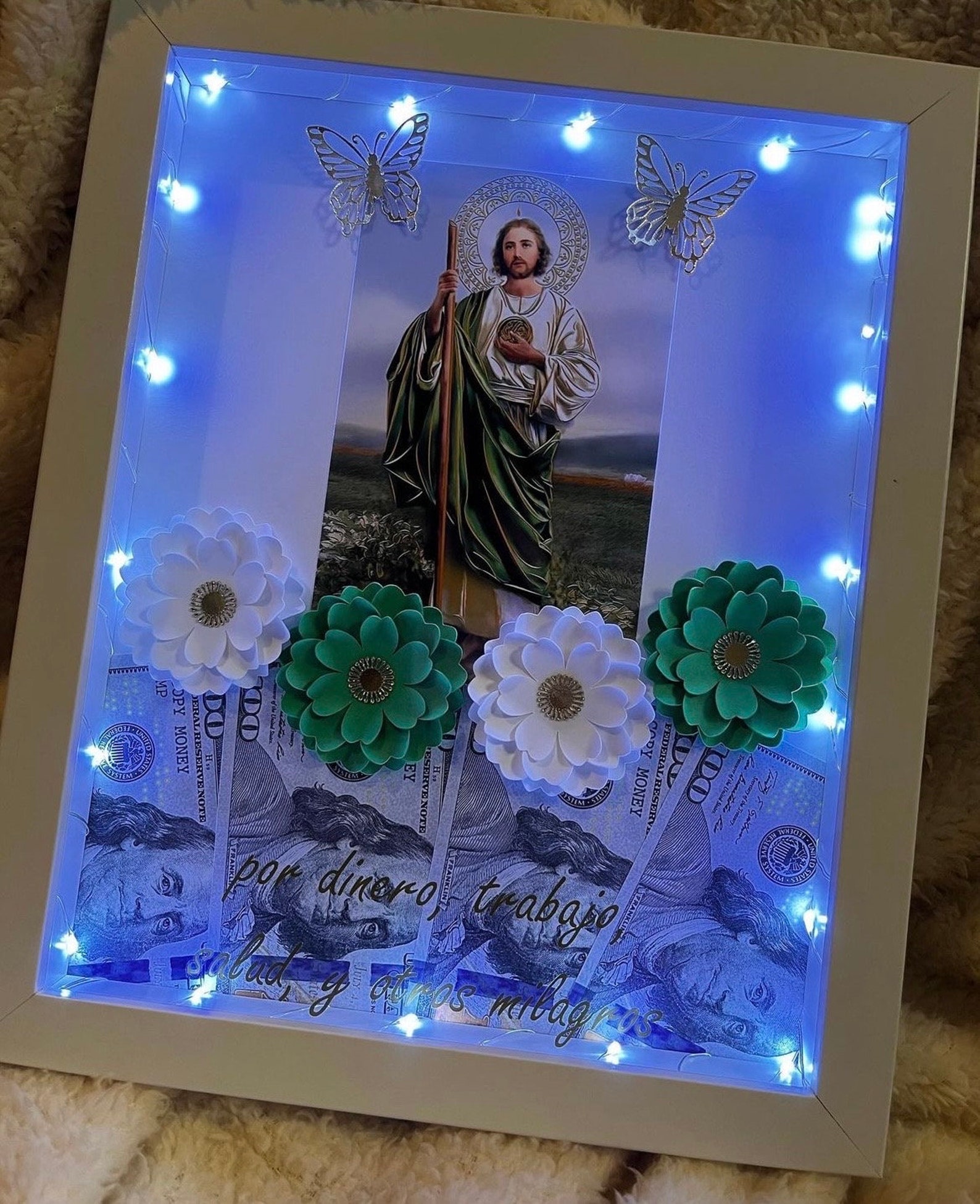 San Judas Tadeo Shadow Box Shadow Box With Lights Cuadro De - Etsy