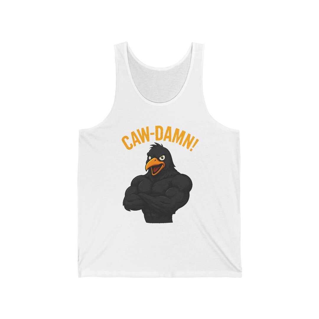 Caw-damn! Muscular Crow Tank | Funny Bird Graphic Tank Top - Etsy