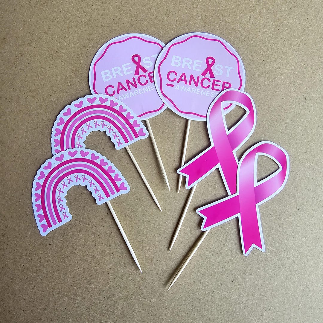 Breast Cancer Cupcake Toppers, Breast Cancer Awareness, Breast Cancer ...