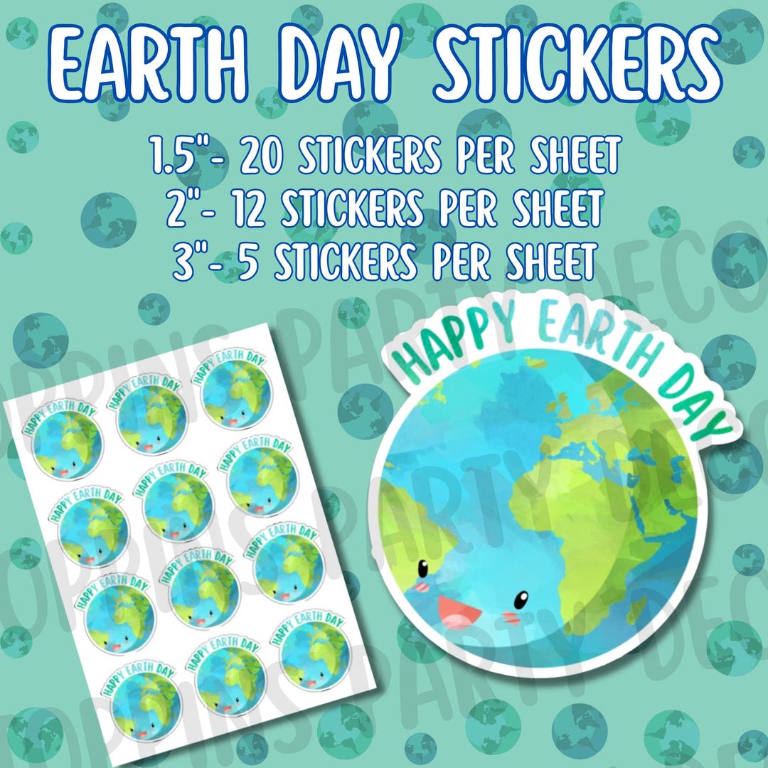 Happy Earth Day Stickers, Earth Day Decor, Classroom Stickers, Trek ...