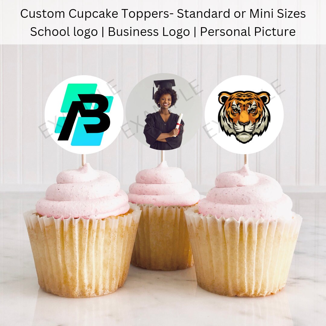 Custom Cupcake Toppers Personalized Cake Toppers Custom - Etsy