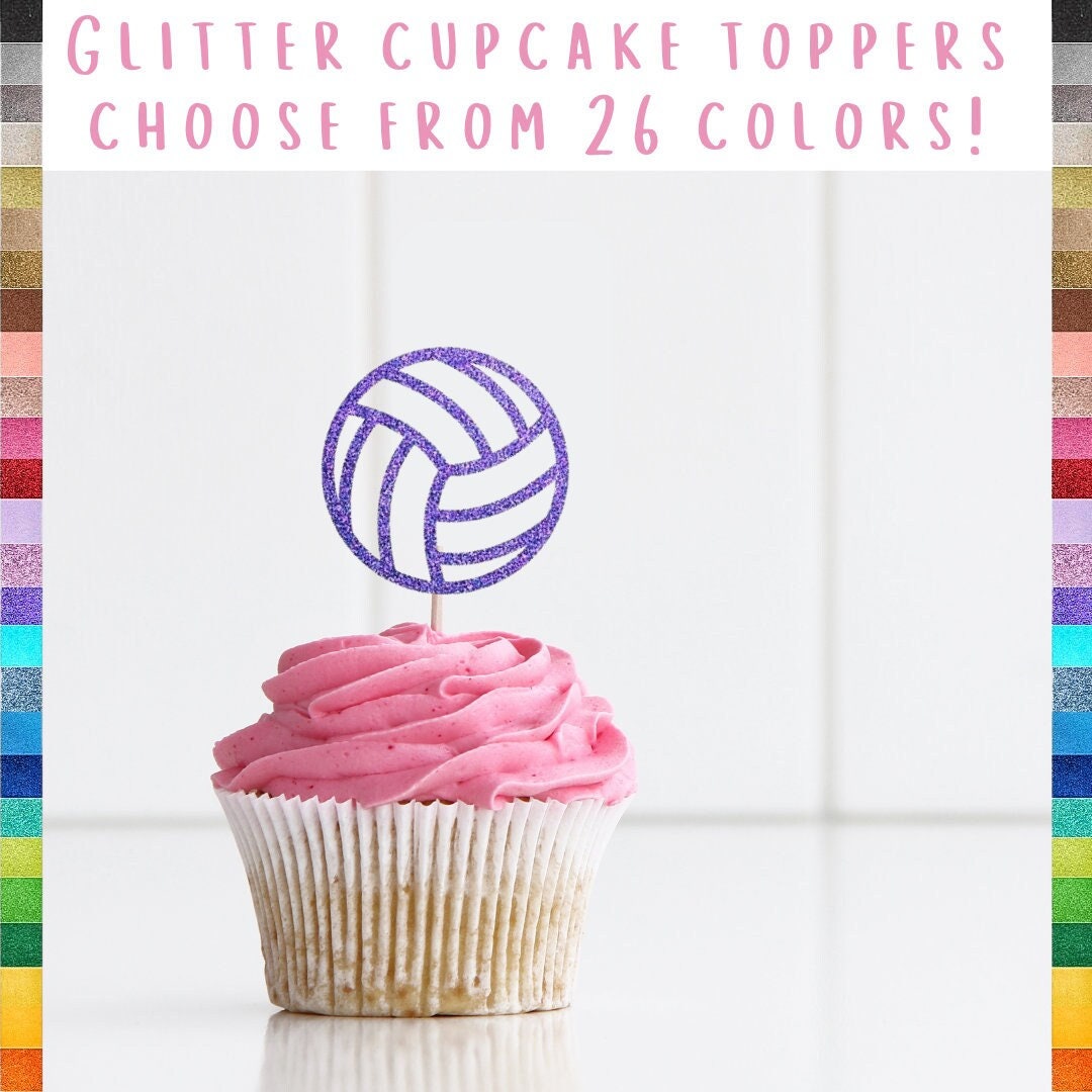 Volleyball Cupcake Toppers Volleyball Party Decorations - Etsy